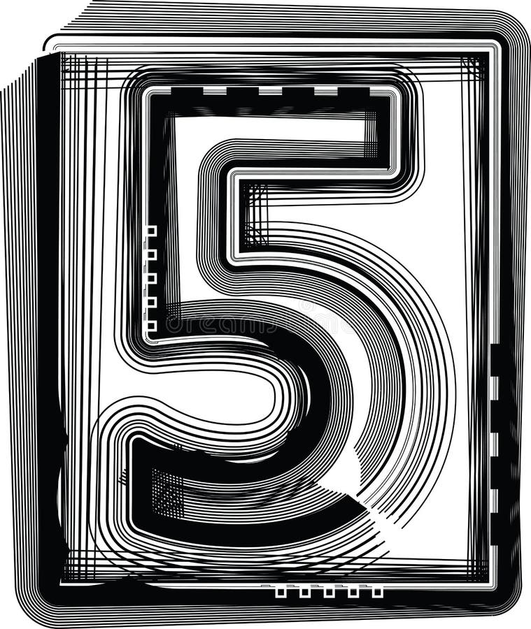 Artistic Font Number 5 Stock Illustrations – 325 Artistic Font Number 5 ...