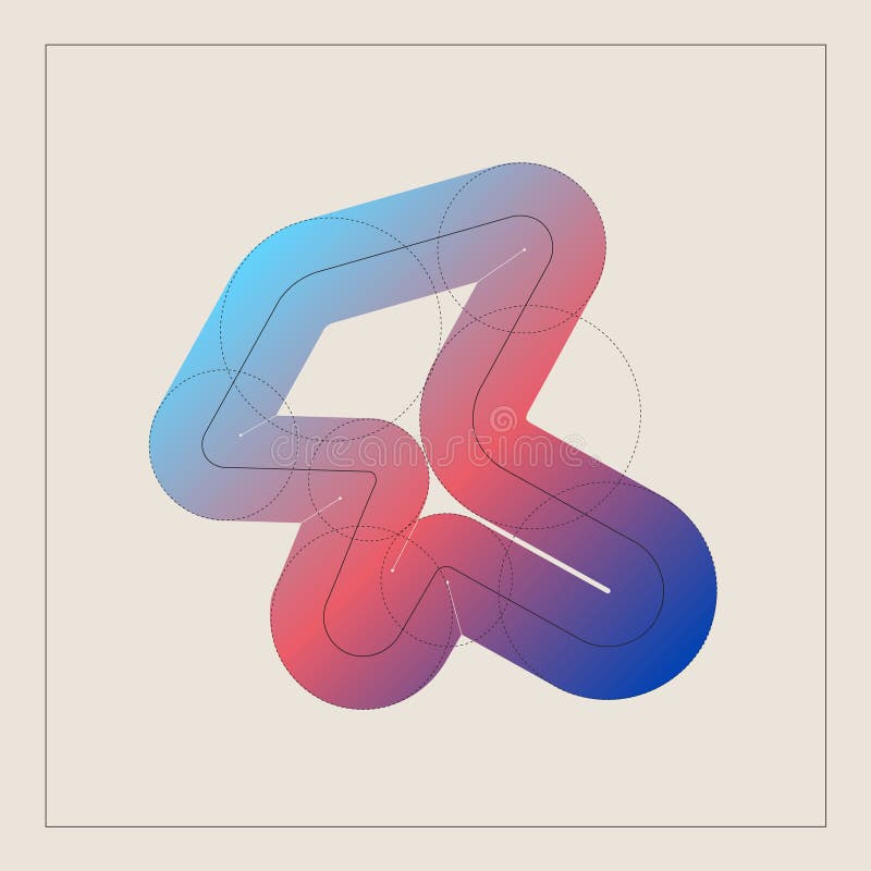 Vector Illustration. Abstract Form Blending from Blue To Red, with ...