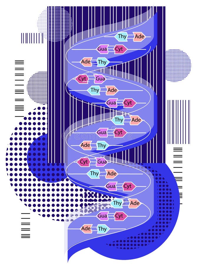 Vector Illustration with Abstract Image DNA in Different Shapes and ...
