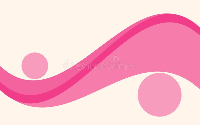 Vector Illustration Abstract Image of a Pink Wavy Lines with Circles on ...