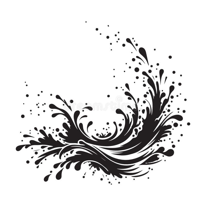 Abstract Ink Splash Vector Design Beautiful Black Artistic Illustration ...