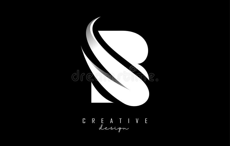 Vector Illustration of Abstract Letter B with White Leaf Design. Stock ...