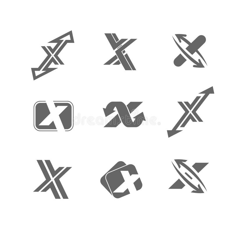 Vector Illustration Abstract Icons Letter X Stock Illustration ...