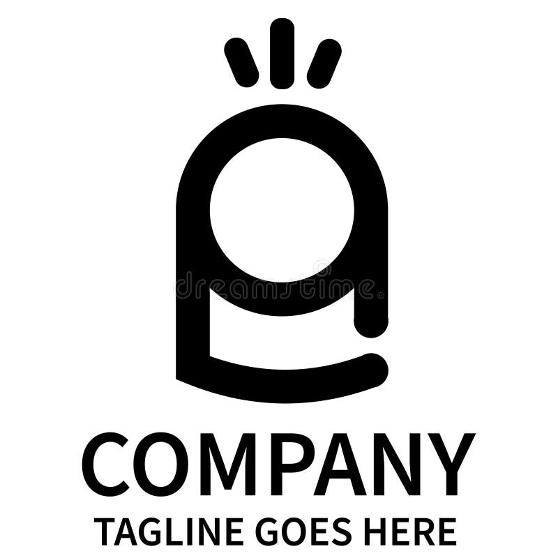 An Abstract Logo Template with a Circle, Head, Crown and Black Letters ...