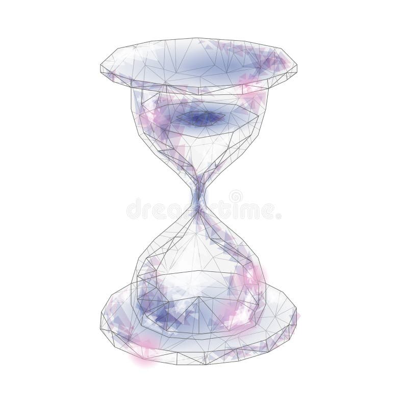 Low Poly Polygonal Geometric Shapes Wireframe Hourglass Stock Vector ...