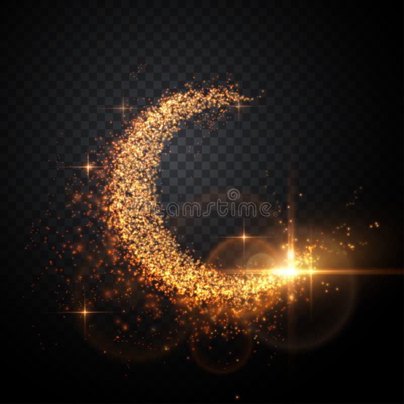 Vector Illustration of Abstract Moon. Light Particles Composition ...