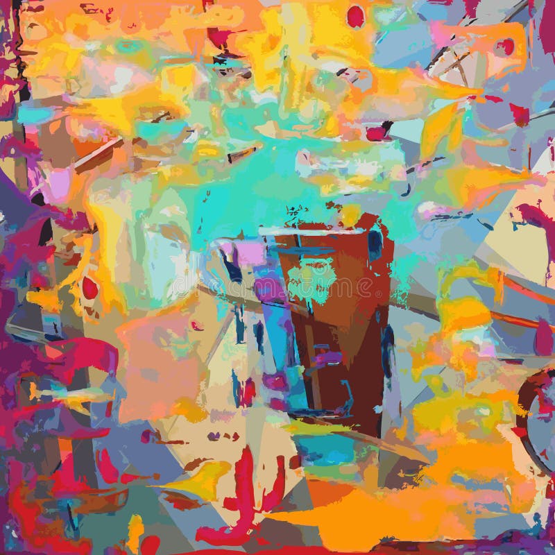 Vector Illustration Abstract Network Design Intricate Collage Splash ...