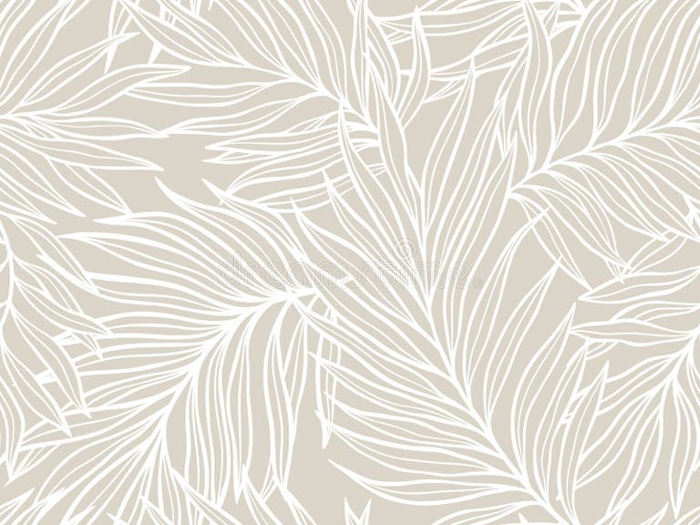 Vector Illustration of an Abstract Palm Leaf Pattern Background with Graceful White Lines ...