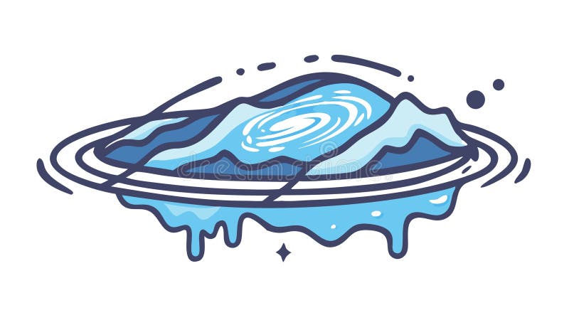 Abstract Planet with a Liquid Surface and Craters Vector Art, Vector ...