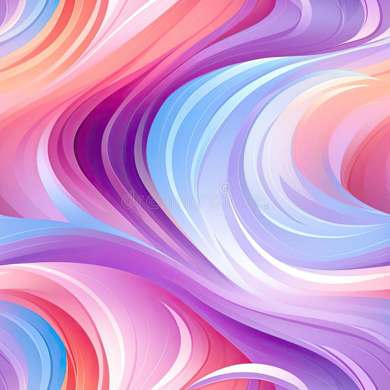 Pink Waves with a Gradient Background in Soft Cubism Style (tiled ...