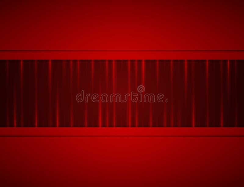 Vector Illustration with Abstract Shining Lines on Red Background Stock ...
