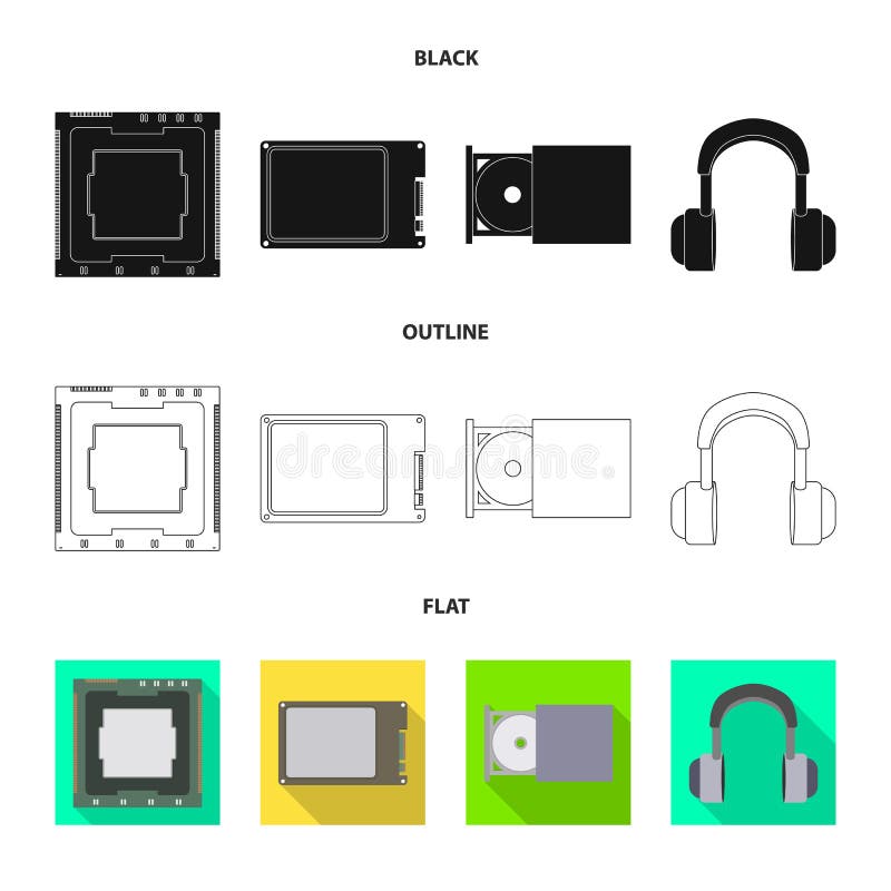 Vector Illustration of Accessories and Device Logo. Set of Accessories ...