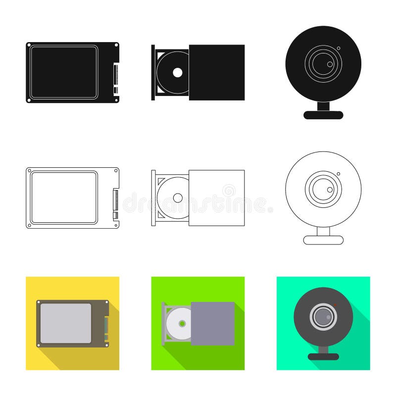 Vector Design of Accessories and Device Symbol. Collection of ...