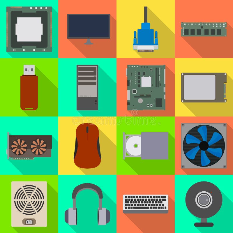 Vector Design of Accessories and Device Symbol. Collection of ...