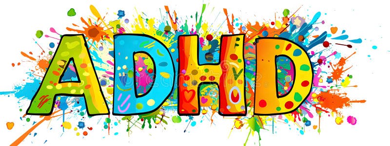 Vector Illustration of ADHD Isolated on White Background. Psychology ...