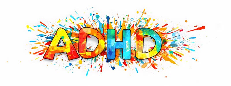 Vector Illustration of ADHD Isolated on White Background. Psychology ...