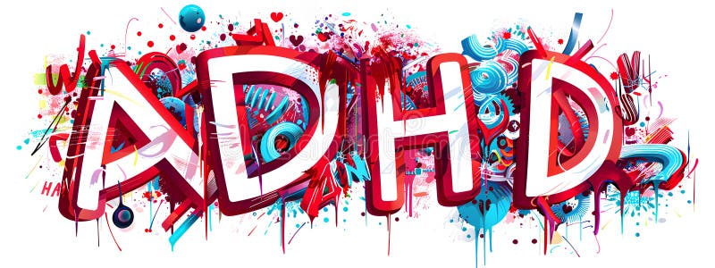 Vector Illustration of ADHD Isolated on White Background. Psychology ...