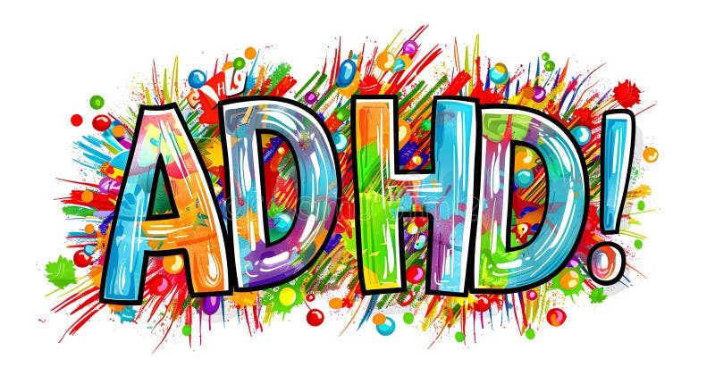 Vector Illustration of ADHD Isolated on White Background. Psychology ...
