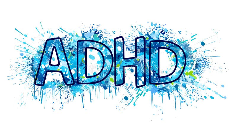 Vector Illustration of ADHD Isolated on White Background. Psychology ...