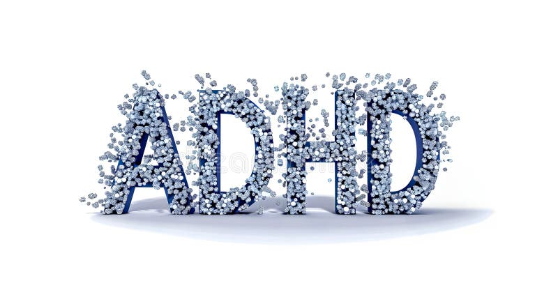 Vector Illustration of ADHD Isolated on White Background. Psychology ...