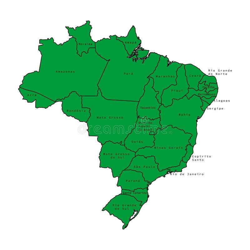 Brazil Map With Administrative Divisions. Stock Vector - Illustration ...