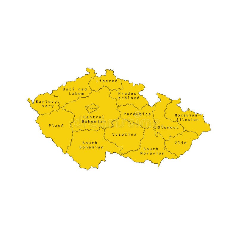 Vector Illustration of Administrative Division Map of Czech. Vector Map ...
