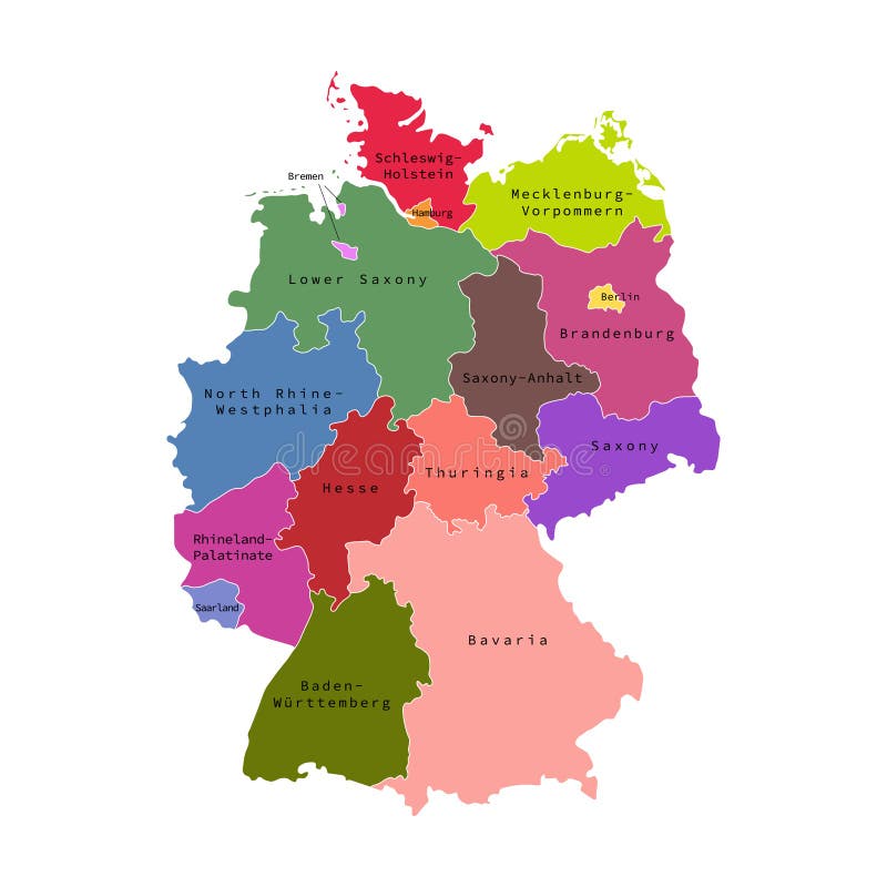 Vector Illustration of Administrative Division Map of Germany. Vector ...