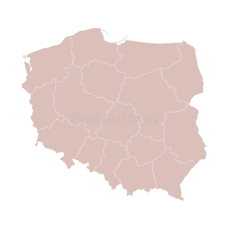 Vector Illustration of Administrative Division Map of Poland. Vector ...