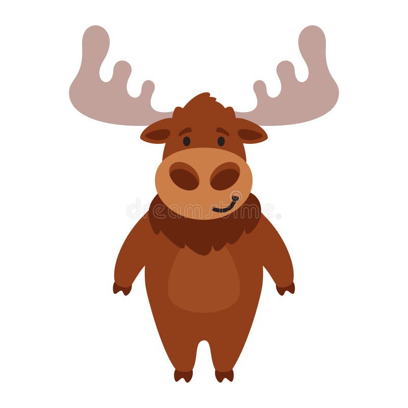 Vector Illustration of Adorable Cartoon Style Elk Stock Vector ...