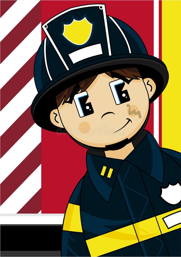 Cute Fireman - Firefighter stock vector. Illustration of firefighters ...