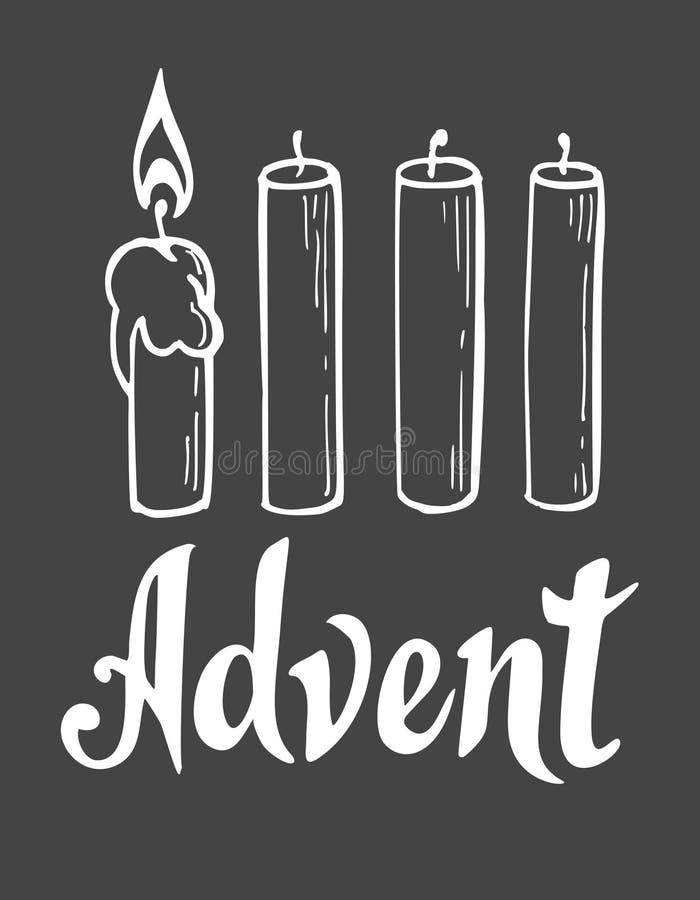 Vector Illustration of Advent, Christmas Time with Candles Stock Vector ...