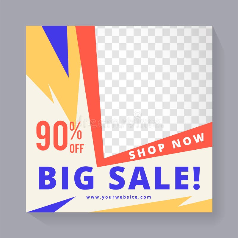 Vector Illustration of Advertisement Editable Minimal Square Banner ...
