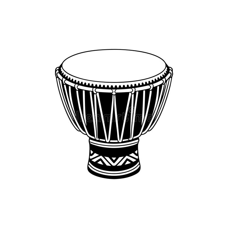 African Djembe Drum Vector Illustration for Music Lovers and Cultural ...