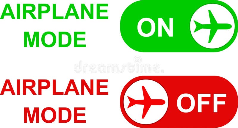 Aeroplane Mode Button Off on Stock Vector - Illustration of color ...