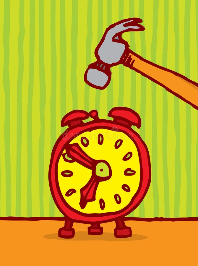 Alarm Clock or Time Super Hero with Cape Stock Vector - Illustration of ...