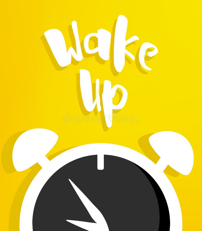 Vector Illustration with Alarm Clock. Wake Up Poster Stock Vector ...