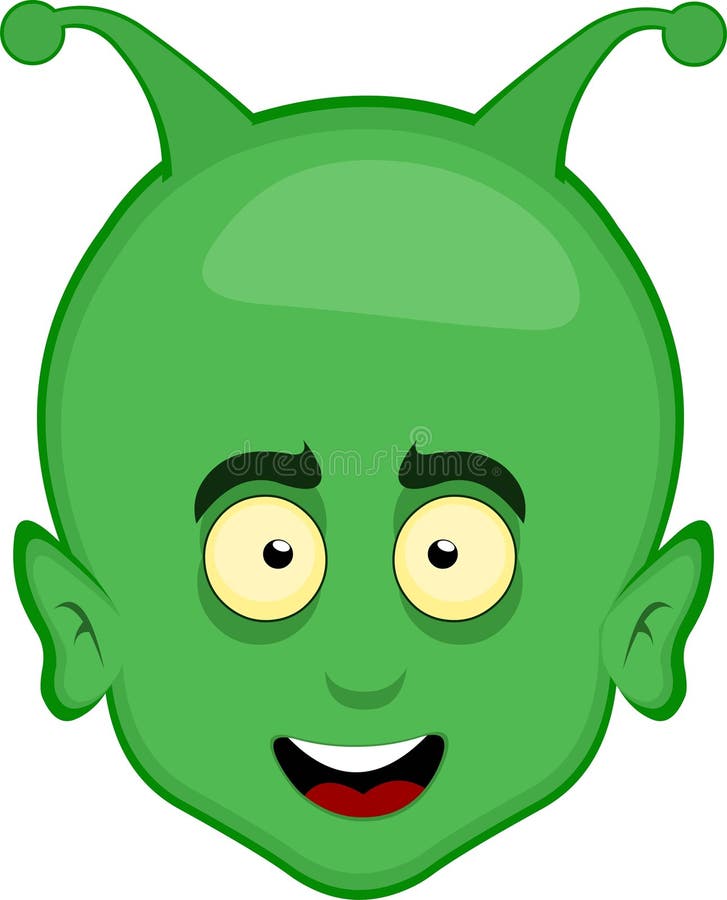 Vector Illustration Alien or Alien Head Cartoon Stock Vector ...