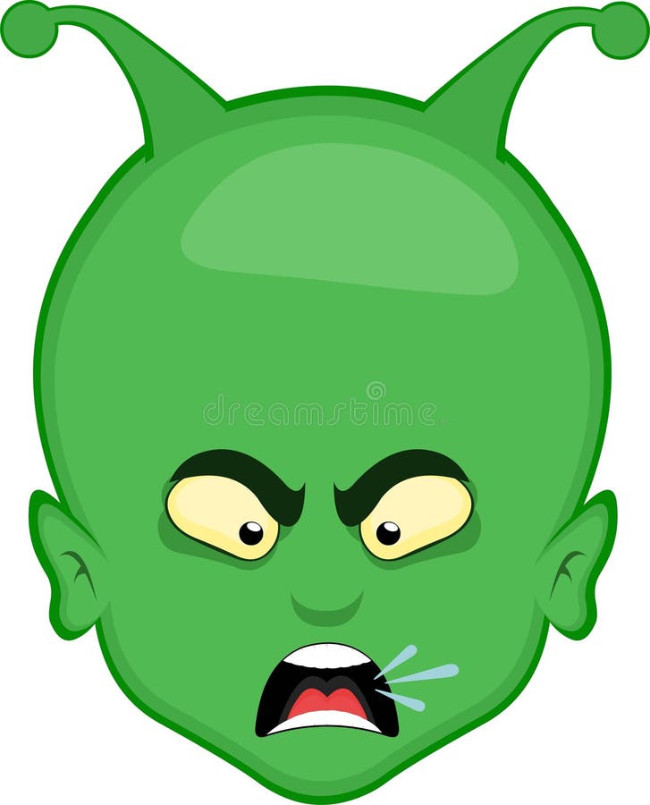 Vector Illustration Alien or Extraterrestrial Head Cartoon Scream Stock ...
