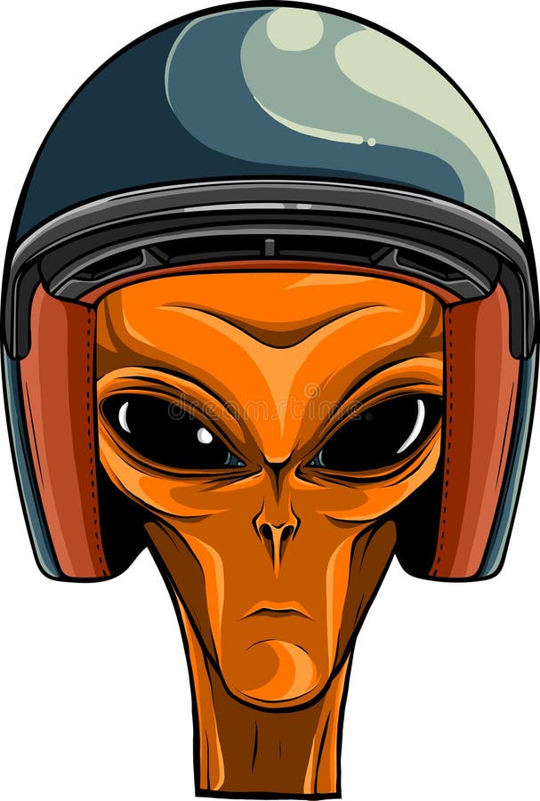 Vector Illustration of Alien Head with Helmet Stock Vector ...
