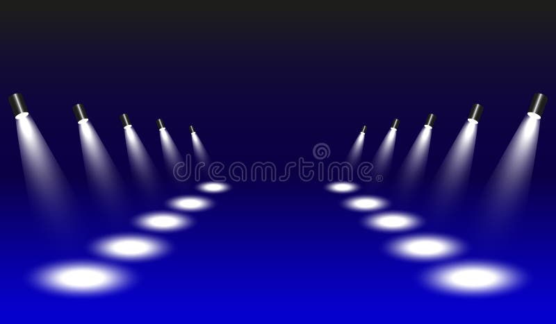 Vector Illustration. the Alley is Illuminated from Both Sides by Bright ...