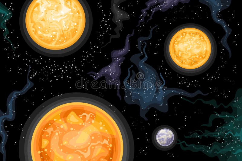 Vector Illustration of Alpha Centauri Stellar System Stock Vector ...