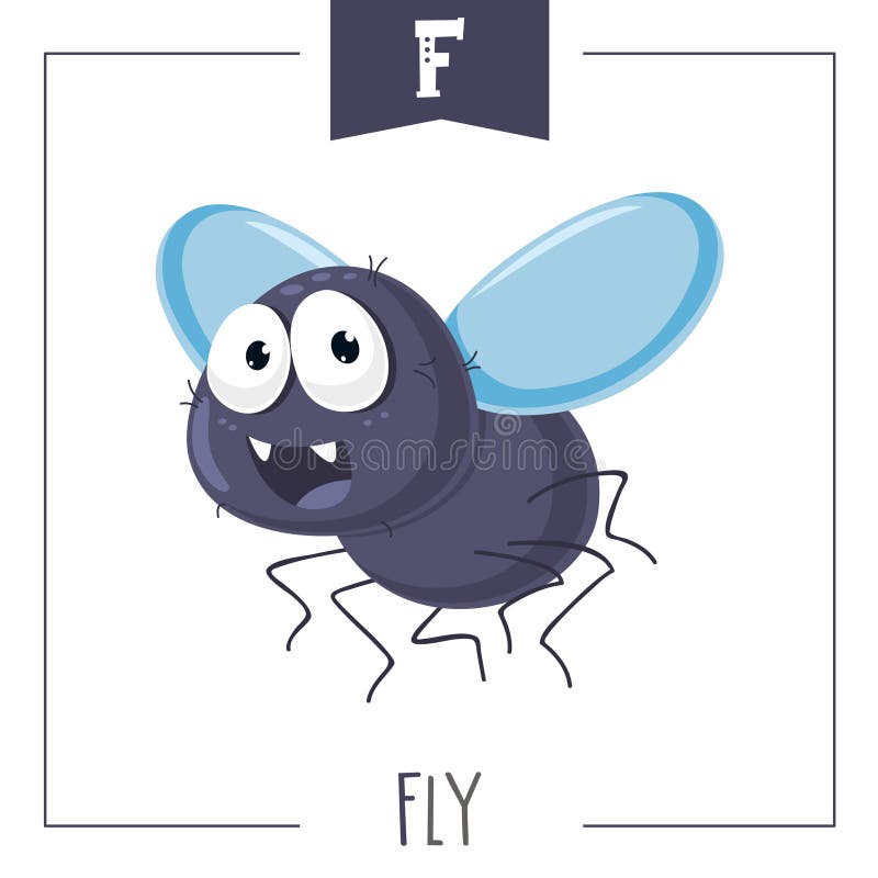 Vector Illustration of Alphabet Letter F and Fly Stock Vector ...