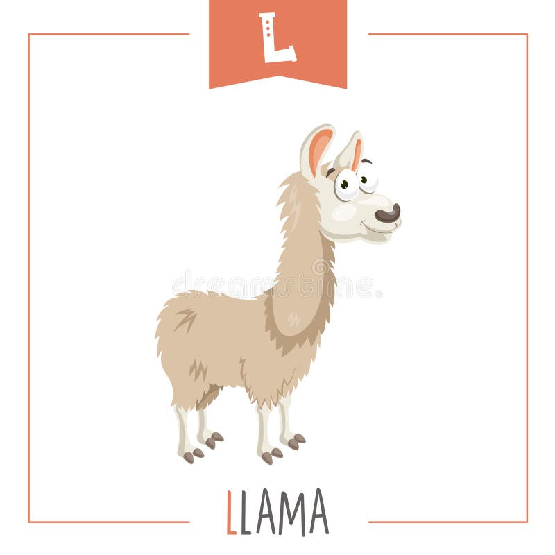 Vector Illustration of Alphabet Letter L and Llama Stock Vector ...