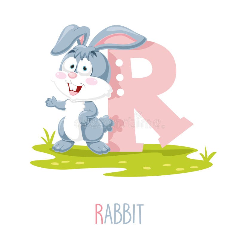 Vector Illustration of Alphabet Letter R and Rabbit Stock Vector ...