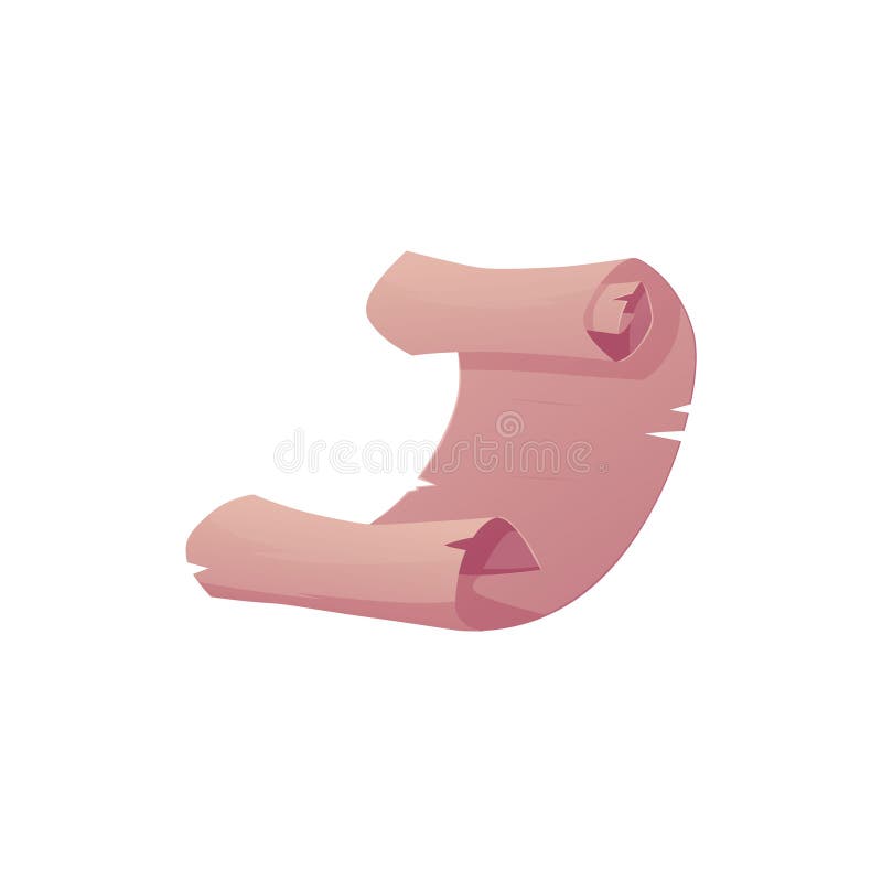 Vector Illustration of Ancient Parchment Scroll with Curled Edges ...