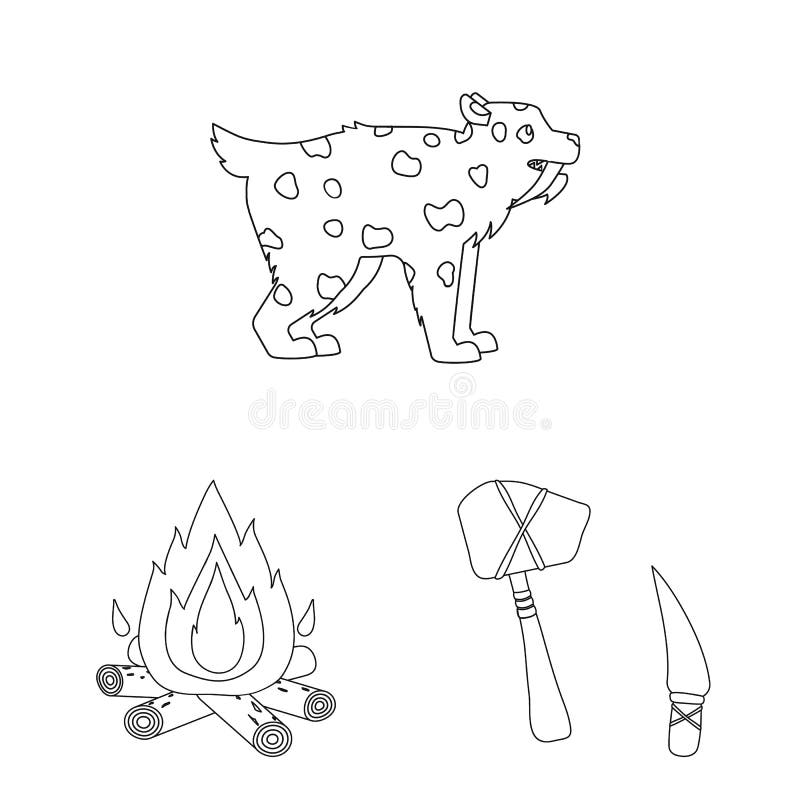 Vector Illustration of Ancient and Primitive Symbol. Collection of ...