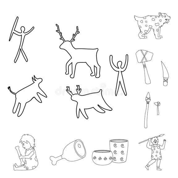 Vector Design of Ancient and Primitive Icon. Collection of Ancient and ...