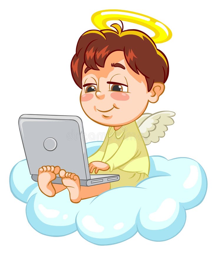 Computer angel logo design stock vector. Illustration of graphic ...