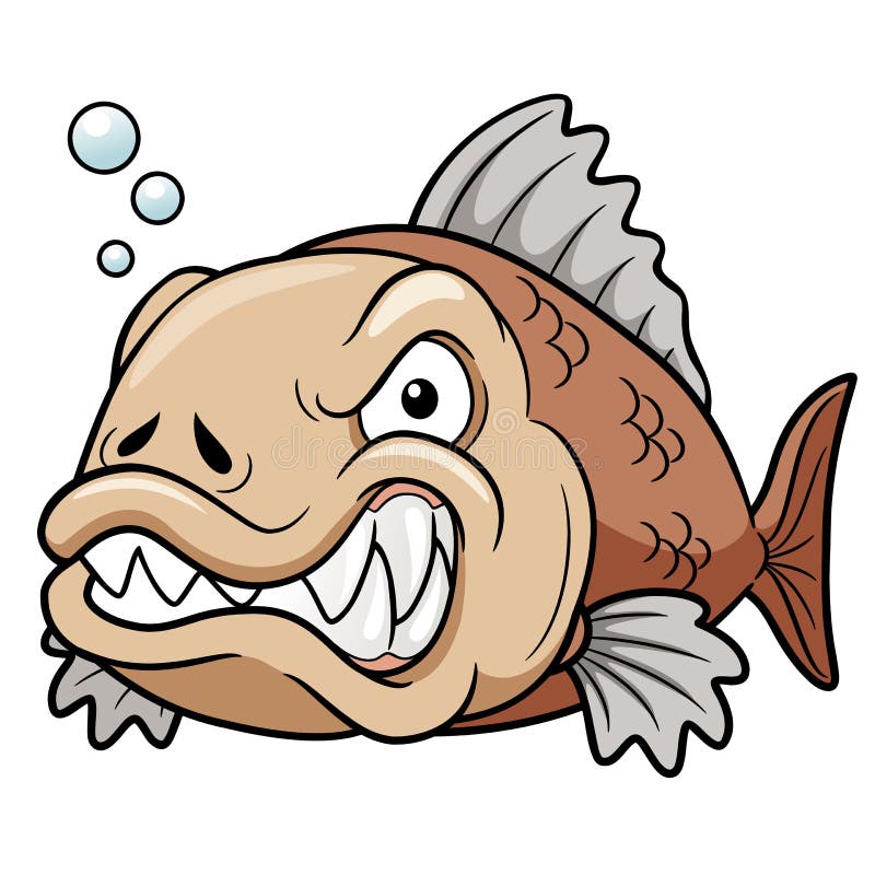 Angry fish cartoon stock vector. Illustration of bright - 35986172