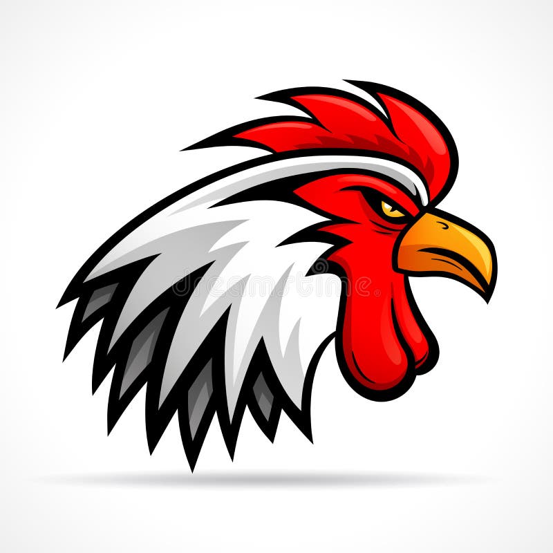 Angry Cartoon Rooster Mascot Head Illustration Stock Vector ...